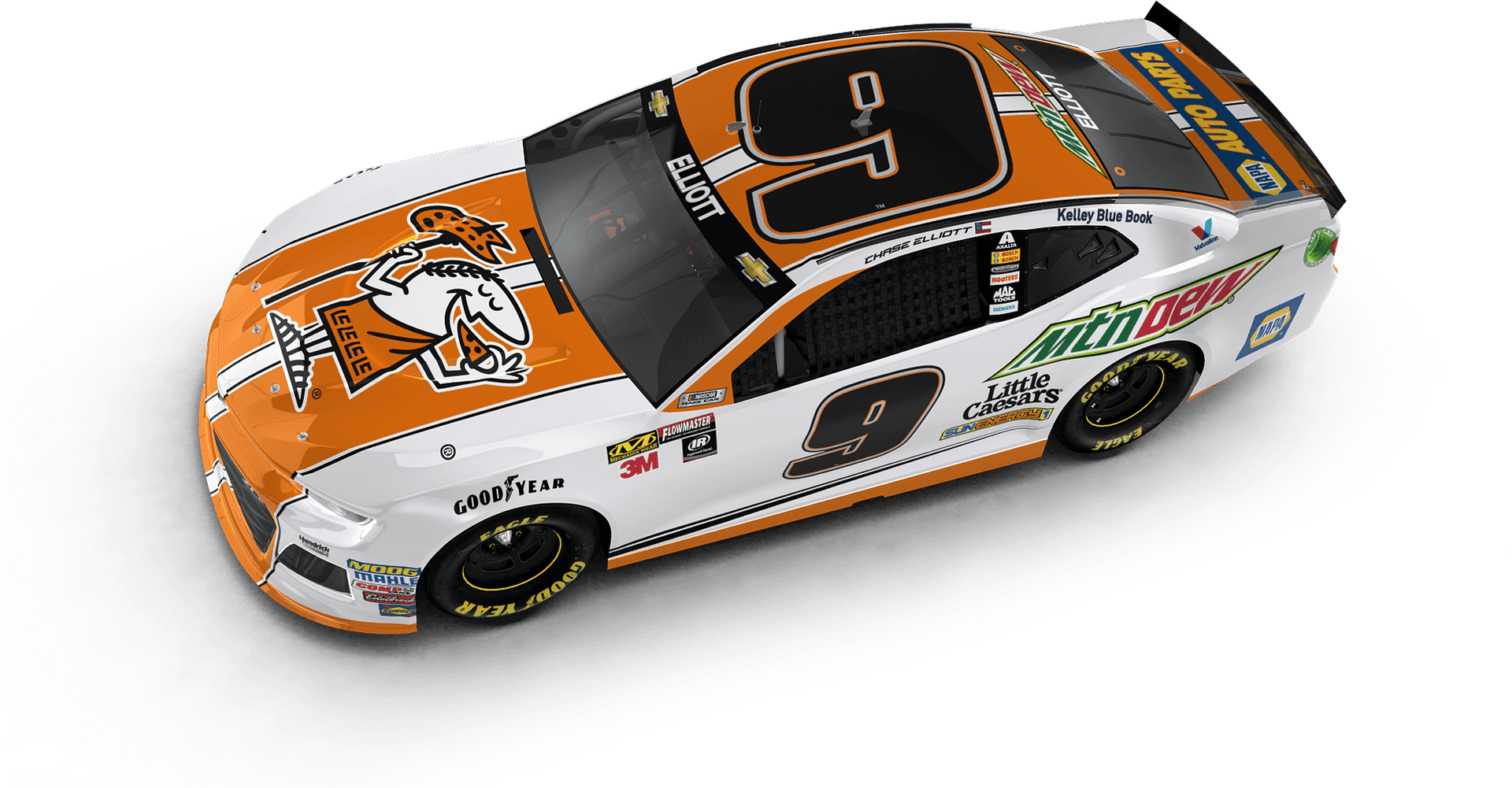Download Orangeand White Race Car Number9 | Wallpapers.com
