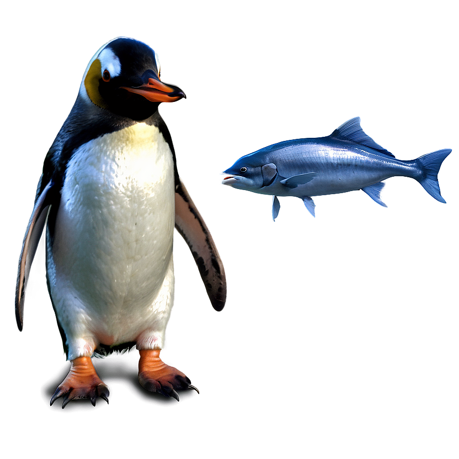 Download Penguin With Fish Png Otu39 | Wallpapers.com