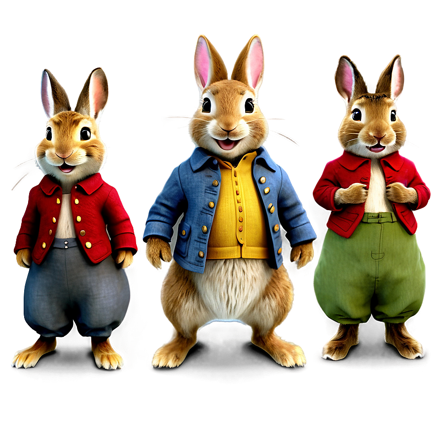 Download Peter Rabbit And Siblings Png Qvv5 | Wallpapers.com