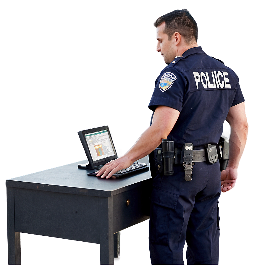 Download Police Officer At Desk Png 62 | Wallpapers.com