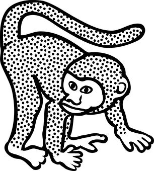 Download Polka Dot Monkey Illustration | Wallpapers.com