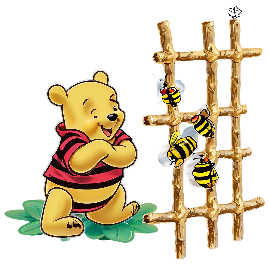 Download Pooh Bear With Bees Png 06202024 | Wallpapers.com