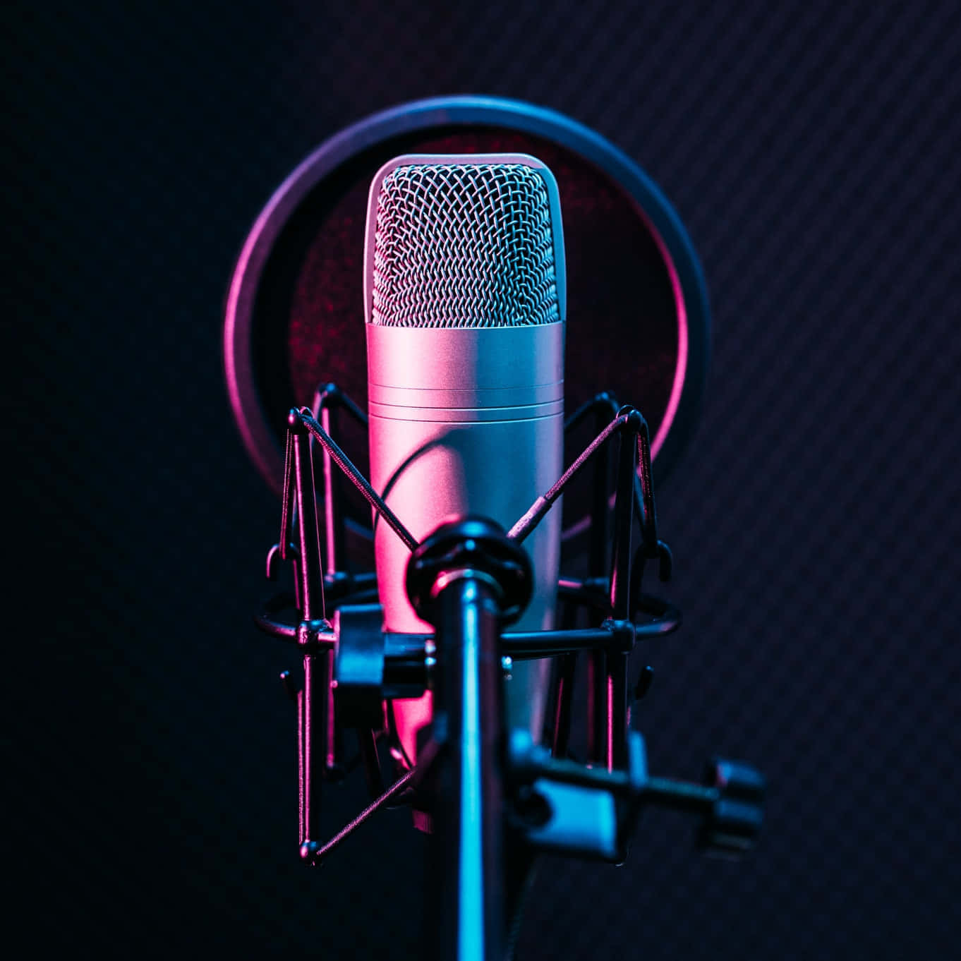 Download Professional Podcast Microphone Dark Background Wallpaper ...