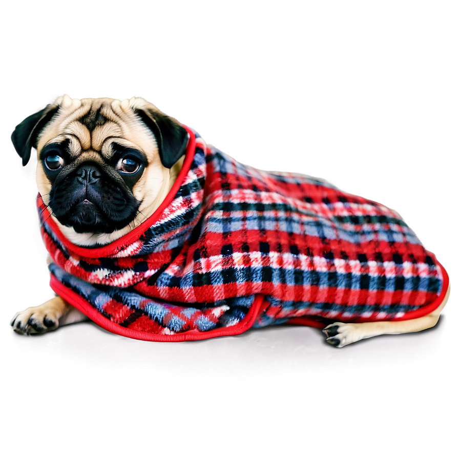 Download Pug In Blanket Png 24 | Wallpapers.com