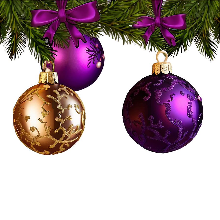 Download Purple Christmas Ornaments Png Sao | Wallpapers.com