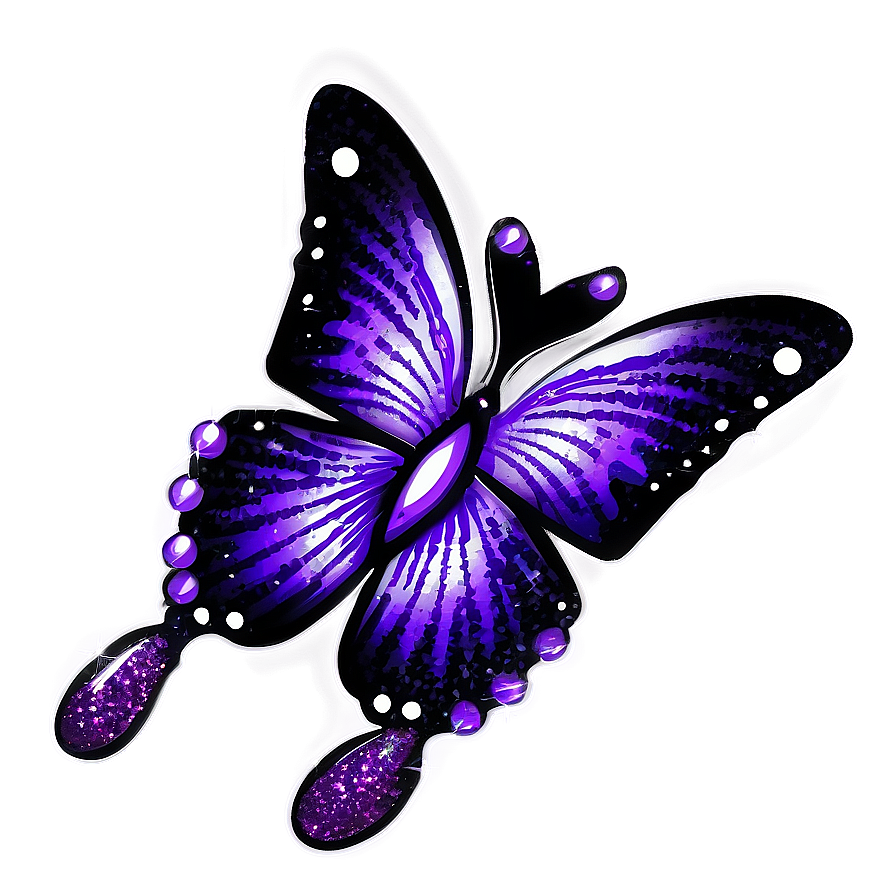 Download Purple Glitter Butterfly Png 06252024 | Wallpapers.com