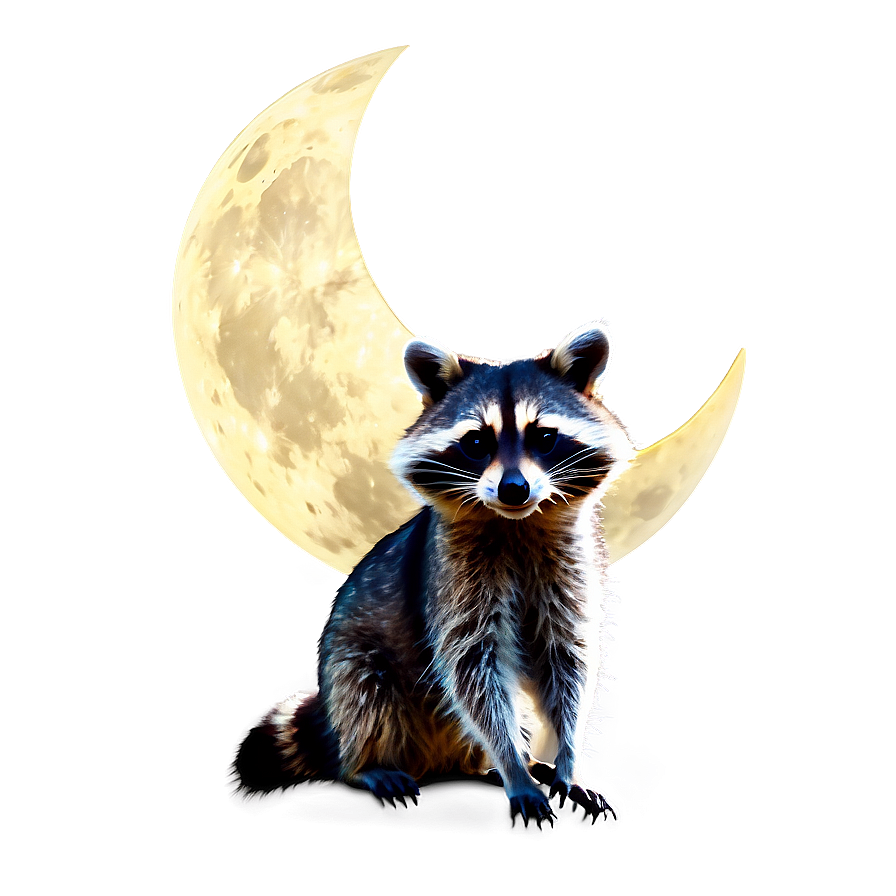 Download Raccoon And Moon Png 24 | Wallpapers.com