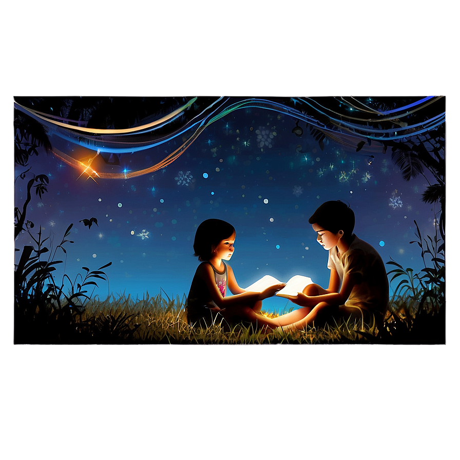 Download Reading Under The Stars Png Svs53 | Wallpapers.com