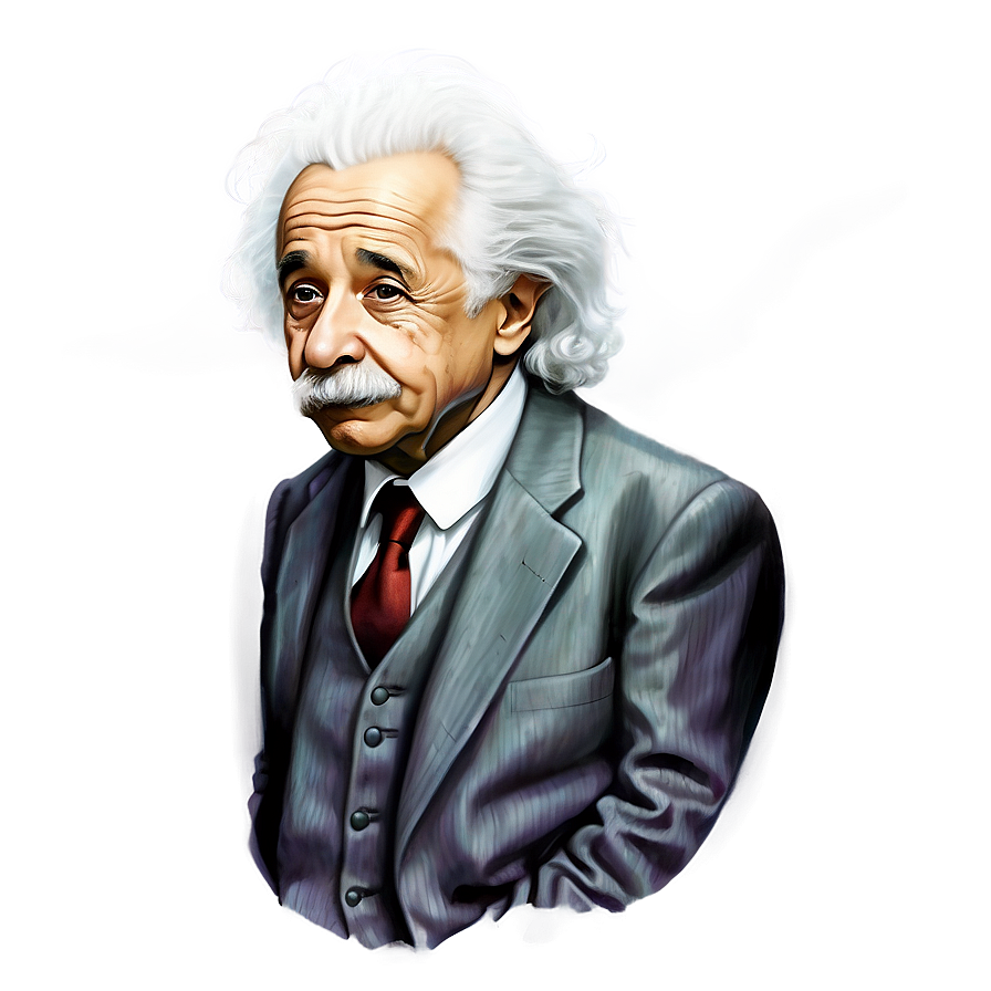 Download Realistic Albert Einstein Drawing Png Luc | Wallpapers.com