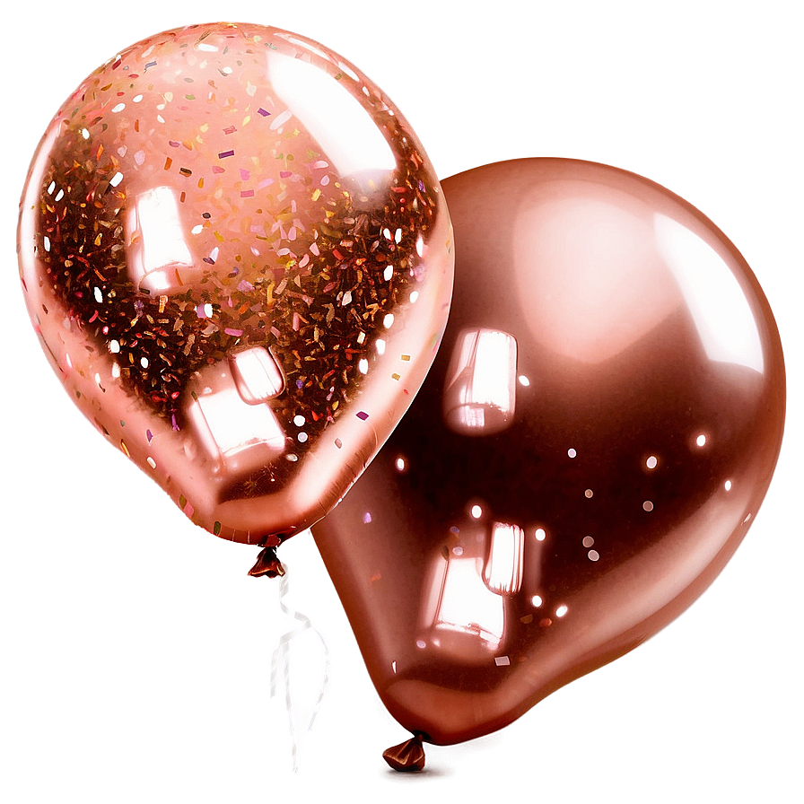 Download Rose Gold Glitter Birthday Balloons Png Blq | Wallpapers.com