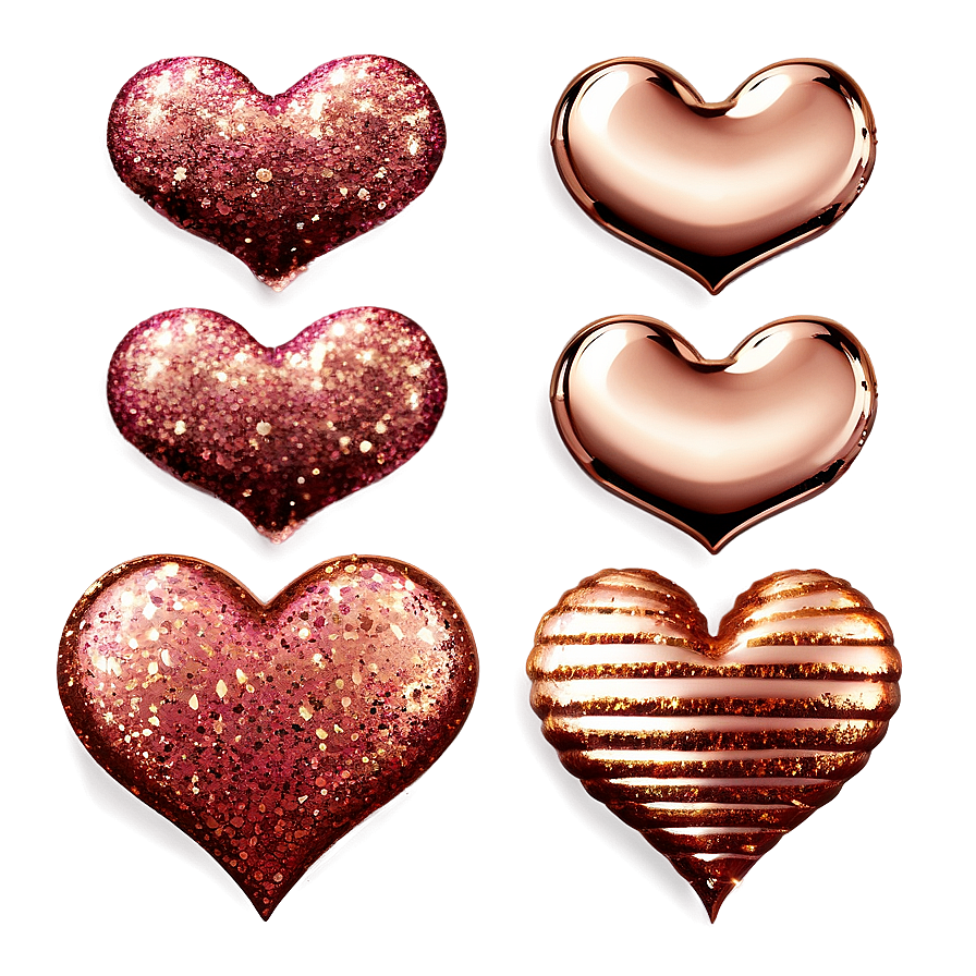 Download Rose Gold Glitter Valentine Hearts Png Ppk78 | Wallpapers.com