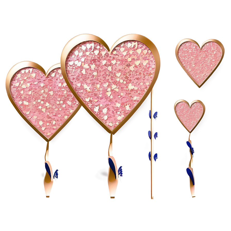 Download Rose Gold Glitter Valentine Hearts Png Xnk90 | Wallpapers.com