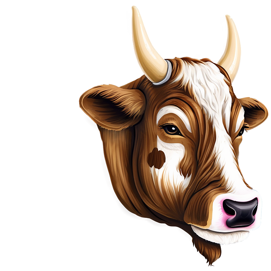 Download Rustic Cow Head Image Png Elx | Wallpapers.com