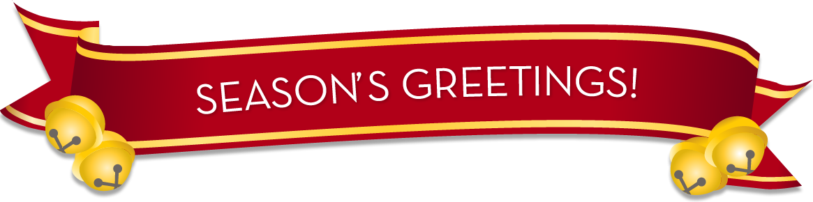 Download Seasons Greetings Bannerwith Bells | Wallpapers.com