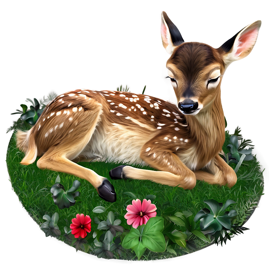 Download Sleeping Fawn Png Dwr | Wallpapers.com