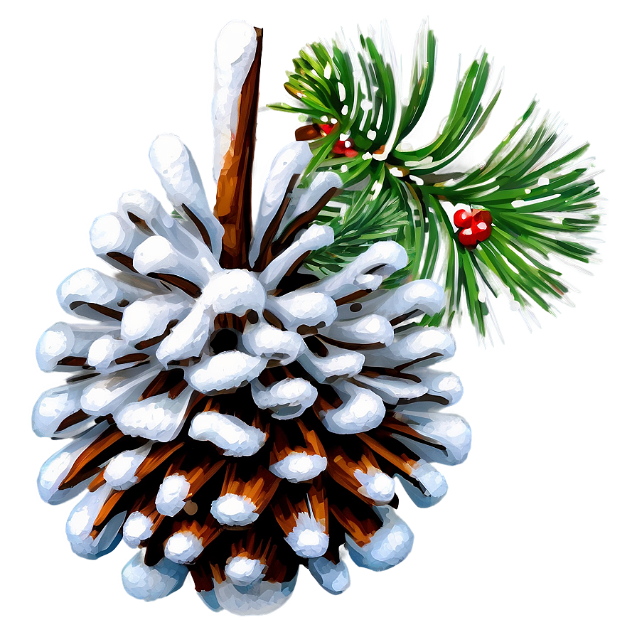 Download Snow-covered Pine Cones Png 88 | Wallpapers.com
