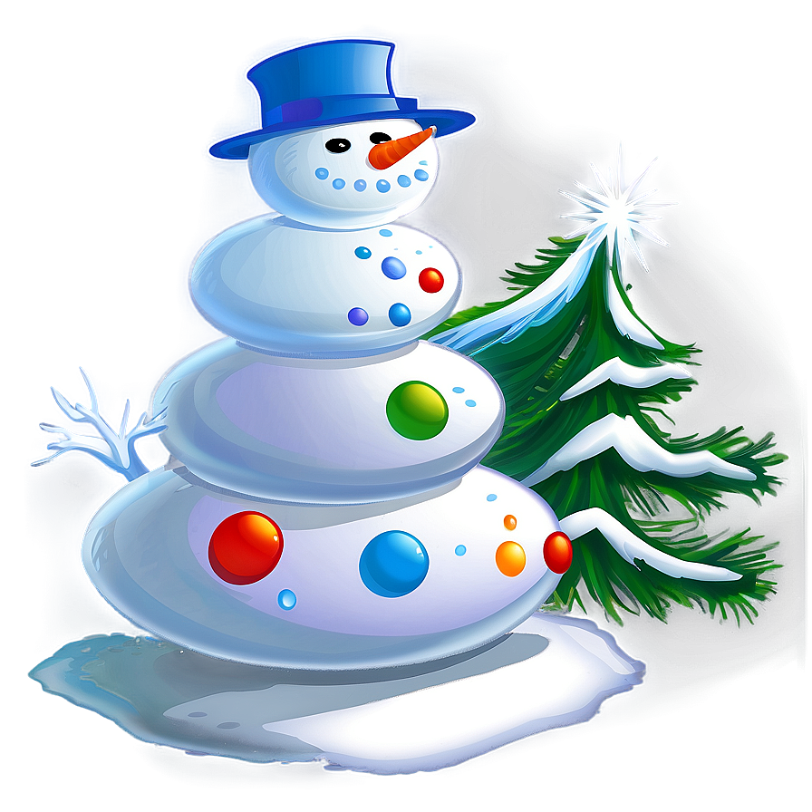 Download Snowman And Christmas Tree Png 18 | Wallpapers.com