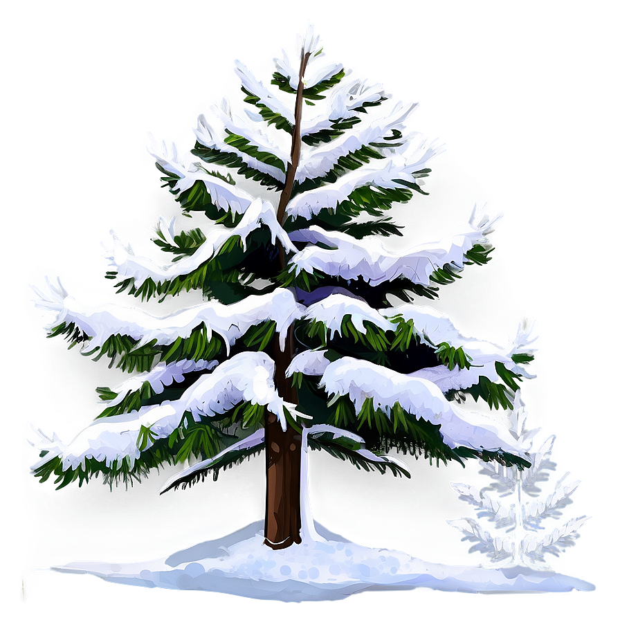 Download Snowy Evergreen Tree Png Ylb | Wallpapers.com