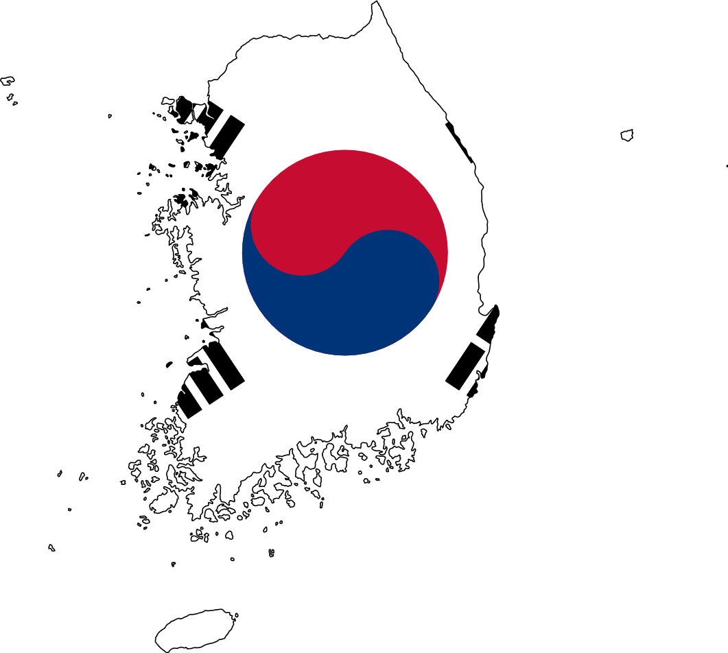 Download South Korea Flag Map | Wallpapers.com