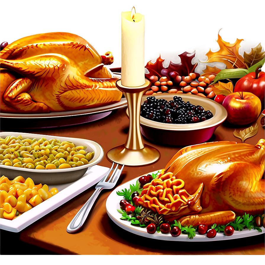 Download Thanksgiving Feast Table Images Png Jyh | Wallpapers.com