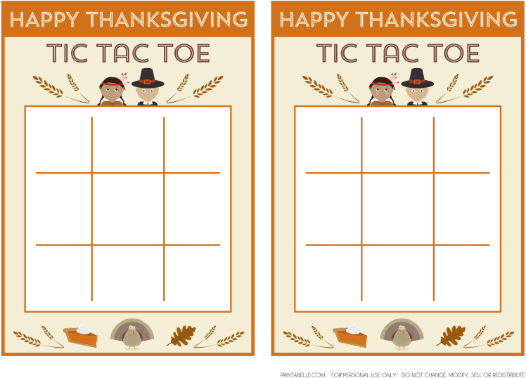 Download Thanksgiving Tic Tac Toe Game Cards | Wallpapers.com