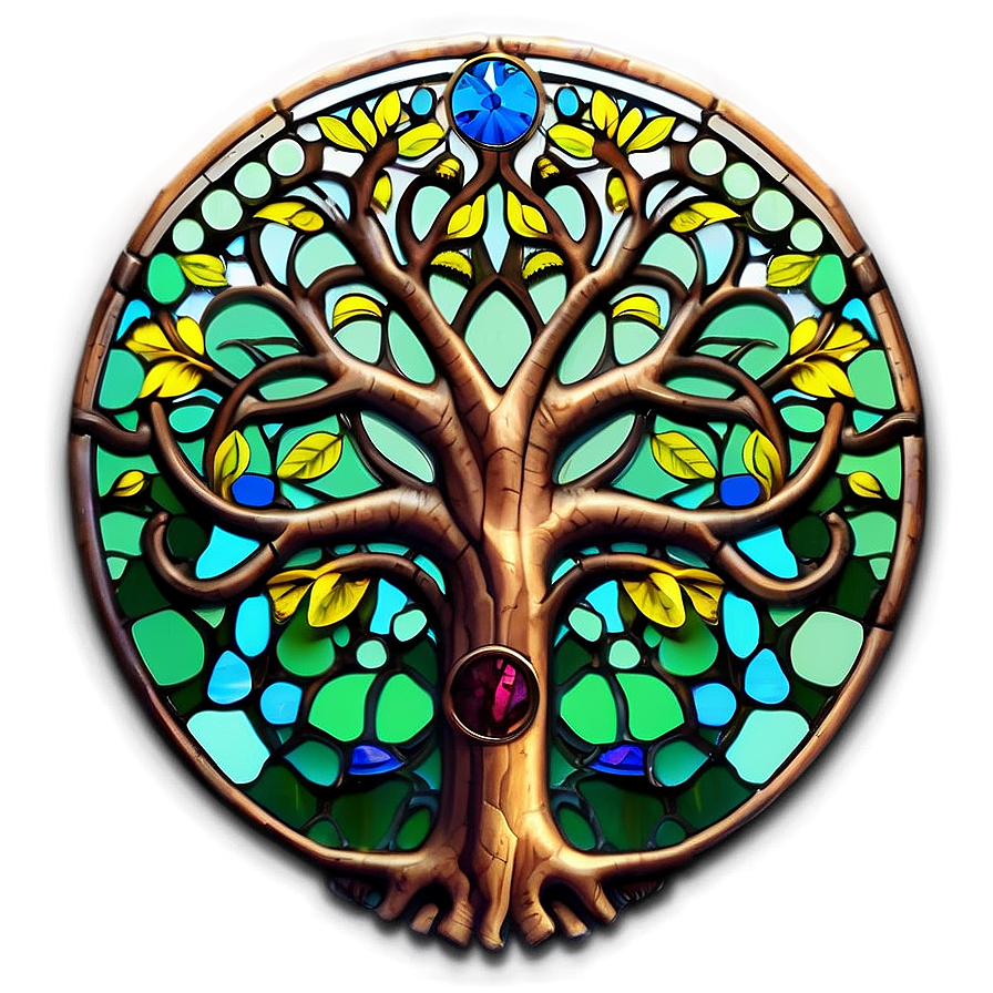 Download Tree Of Life In Stained Glass Style Png 62 | Wallpapers.com