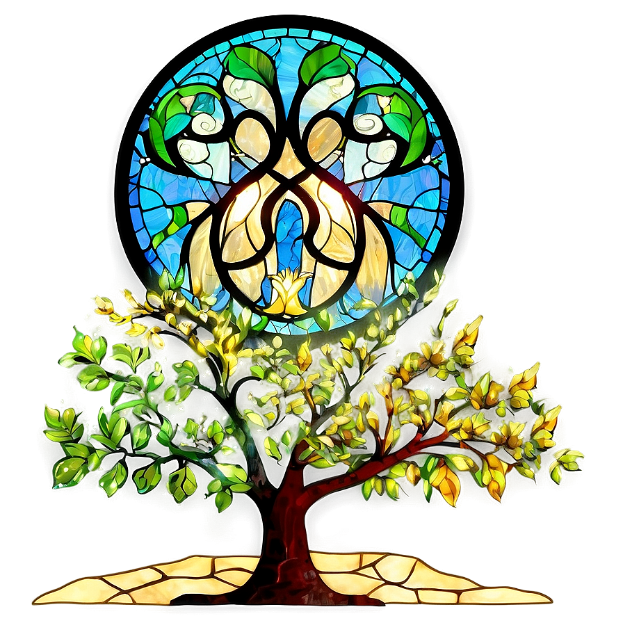Download Tree Of Life In Stained Glass Style Png Hah59 | Wallpapers.com