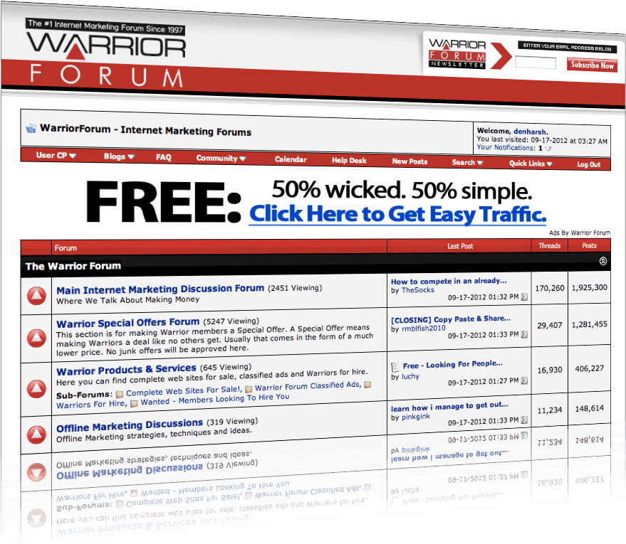 Download Warrior Forum Screenshot | Wallpapers.com