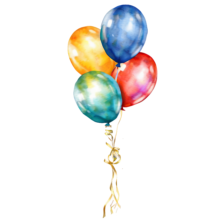 Download Watercolor Birthday Balloon Png Obj43 | Wallpapers.com