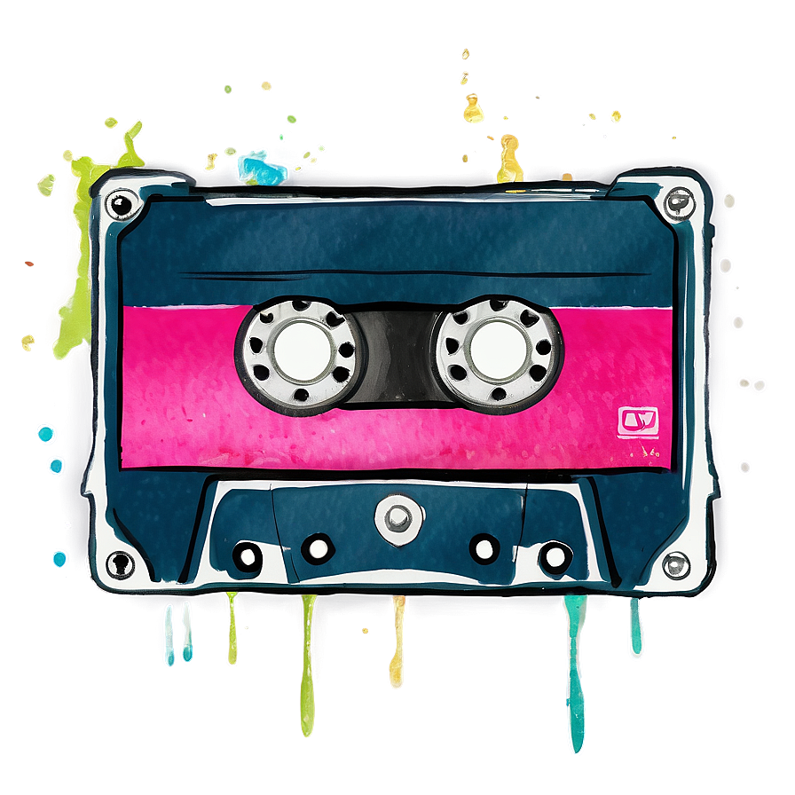 Download Watercolor Cassette Tape Png Ffr | Wallpapers.com