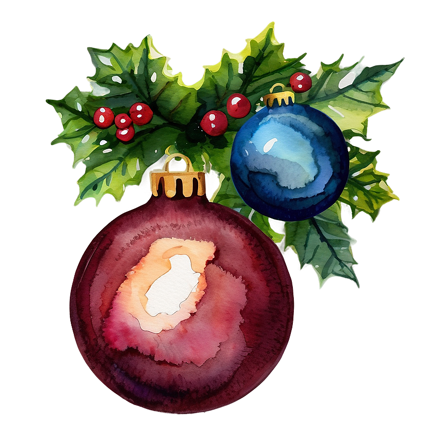 Download Watercolor Christmas Decor Png Wjv75 | Wallpapers.com