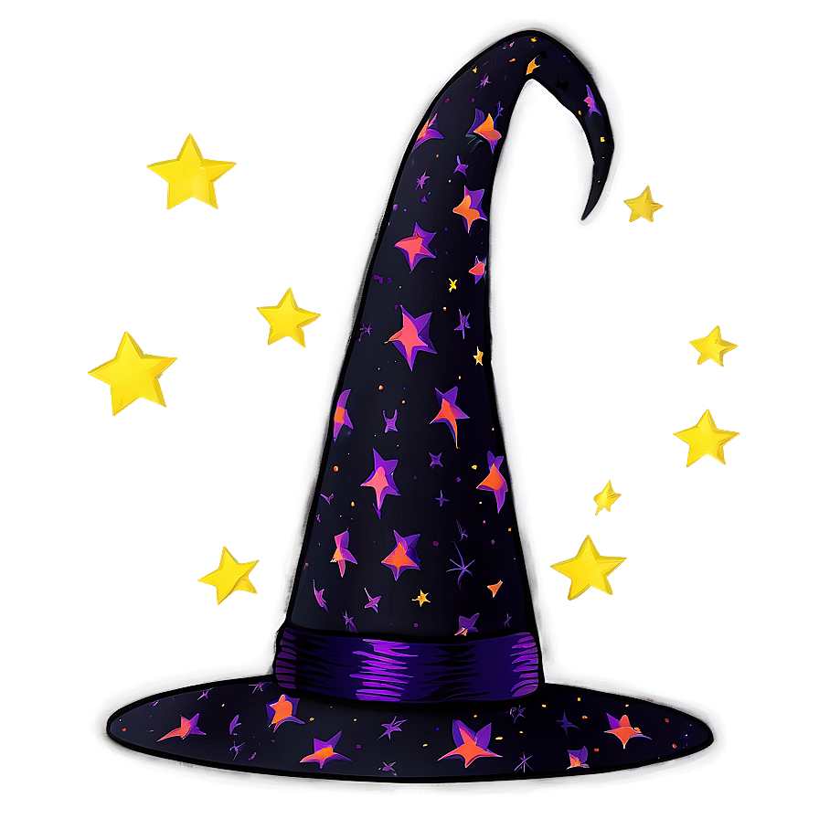 Download Witch Hat With Stars Png 63 | Wallpapers.com