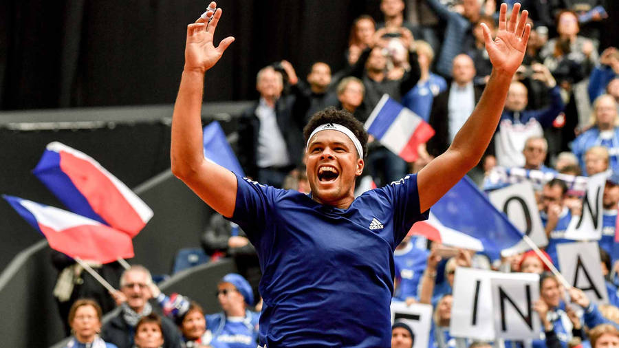 Download Jo-wilfried Tsonga Looking Ecstatic Wallpaper | Wallpapers.com