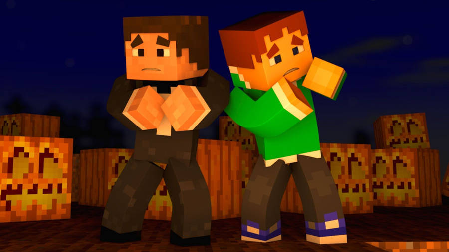 Download Minecraft Pc Scared Characters Wallpaper | Wallpapers.com